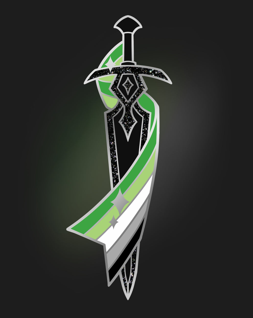 Aromantic Sword Pin – Pride Knights