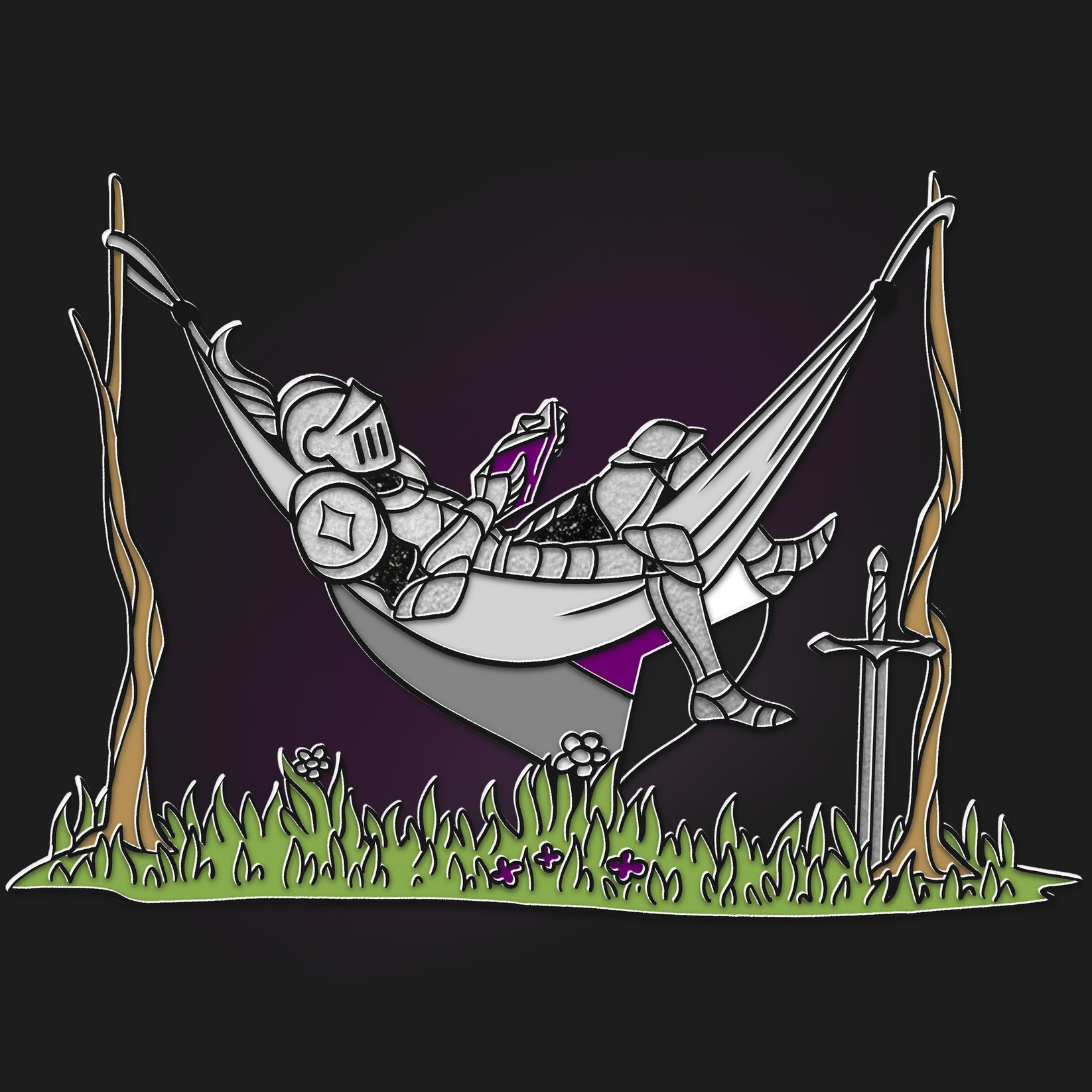 Demisexual Knight Pin – Pride Knights